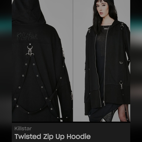 Killstar | Tops | Iso Killstar 220 Warhell Studded Hoodie Mens Gothic Punk Bondage Straps | Poshmark
